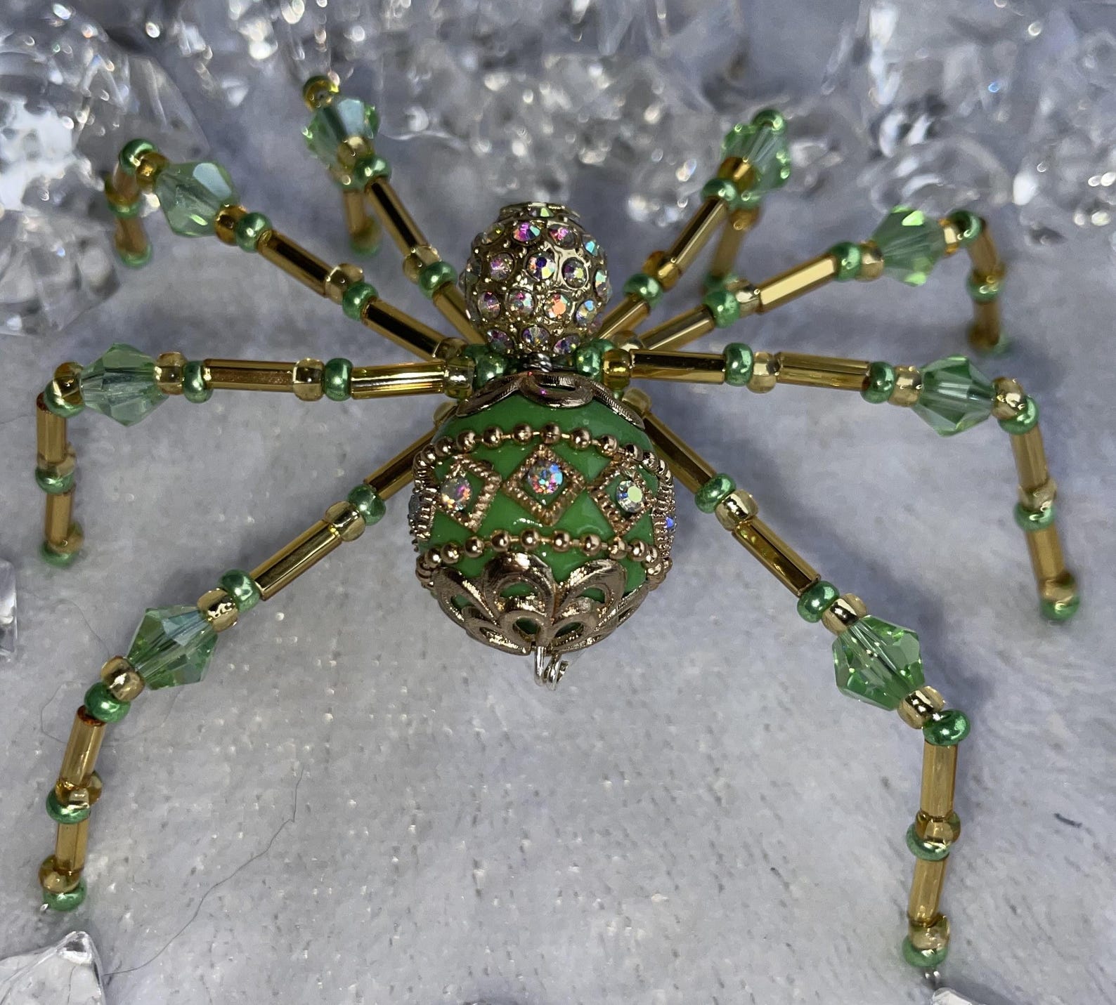 Christmas Spider, Ornament, Spiderville, Beaded Spider - Etsy