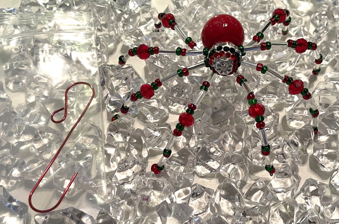 Christmas Spiders, Ornament, Spiderville, Beaded Spiders - Etsy