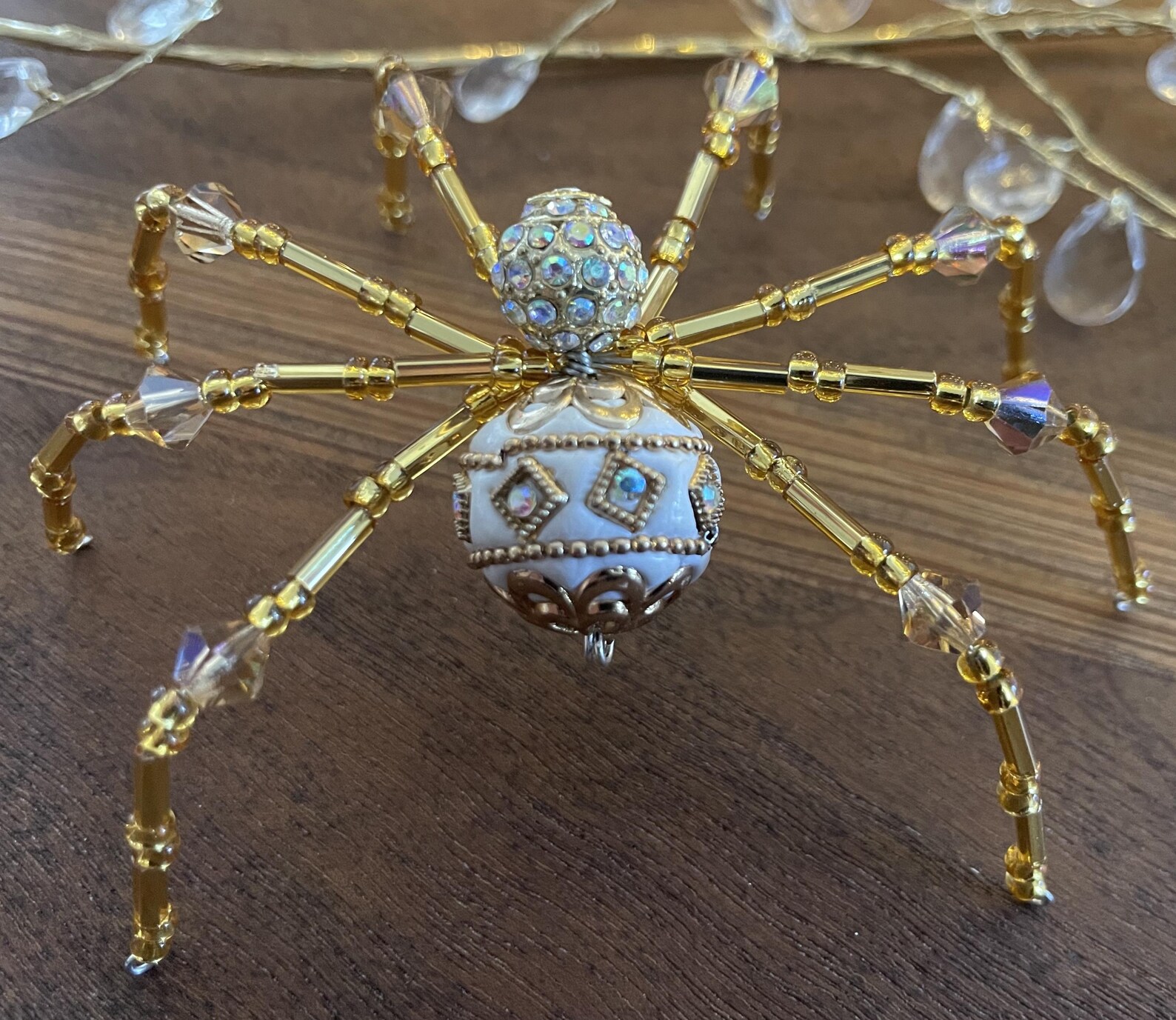 Christmas Spider, Ornament, Spiderville, Beaded Spider - Etsy
