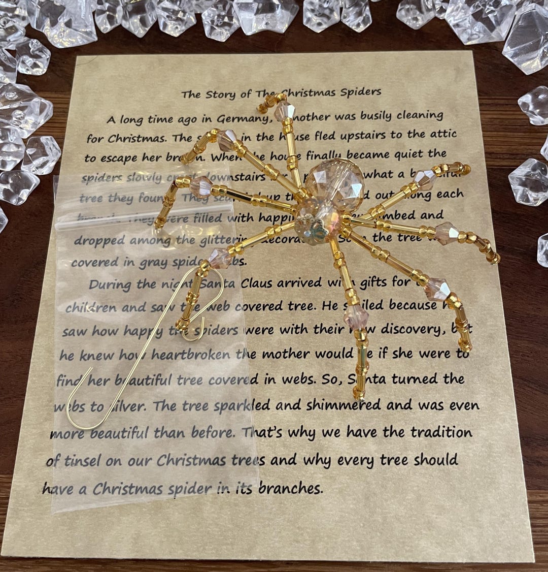 Christmas Spiders, Ornament, Spiderville, Beaded Spiders - Etsy