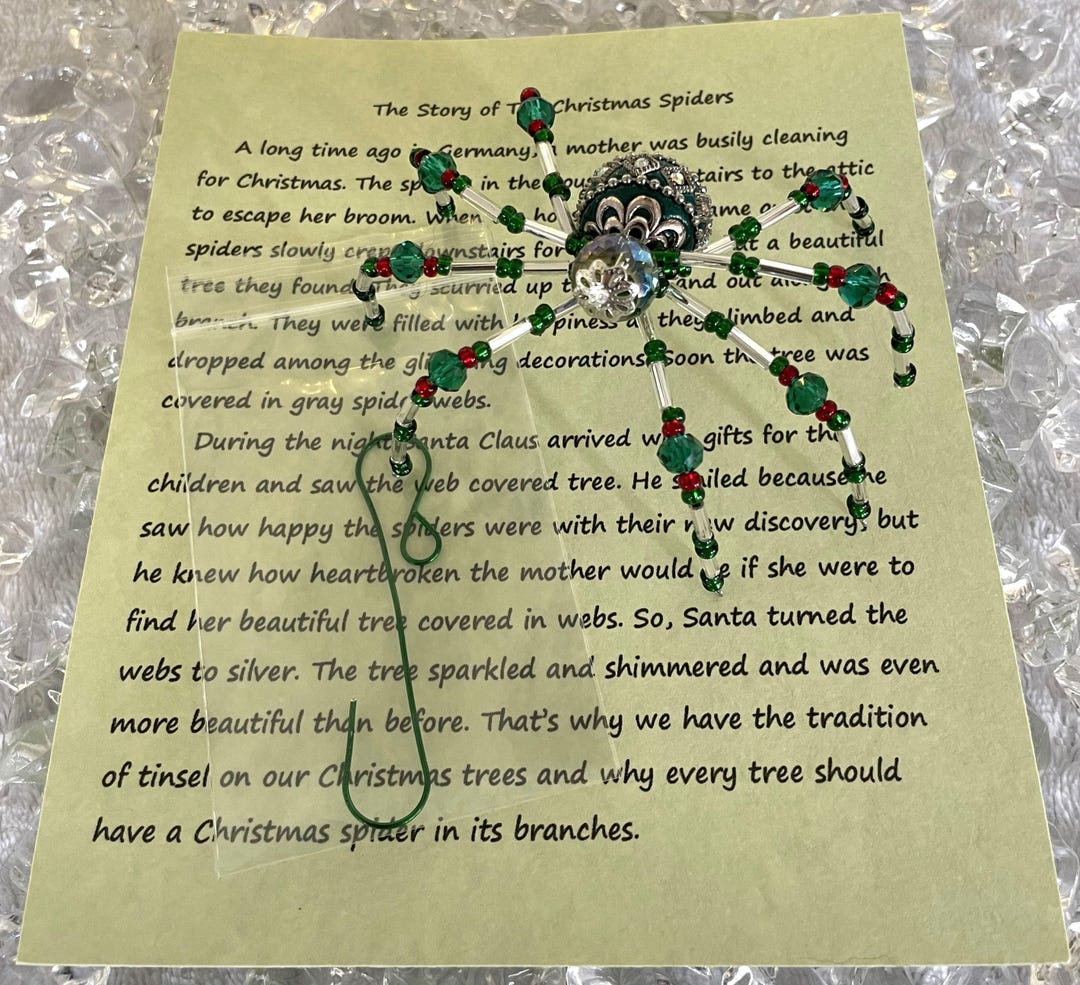 Christmas Spiders, Ornament, Spiderville, Beaded Spiders - Etsy