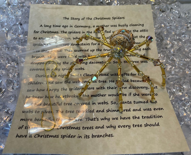 Christmas Spiders, Ornament, Spiderville, Beaded Spiders - Etsy