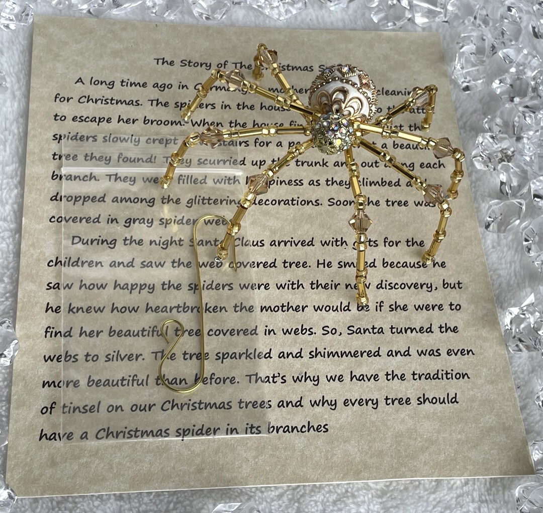 Christmas Spider, Ornament, Spiderville, Beaded Spider - Etsy