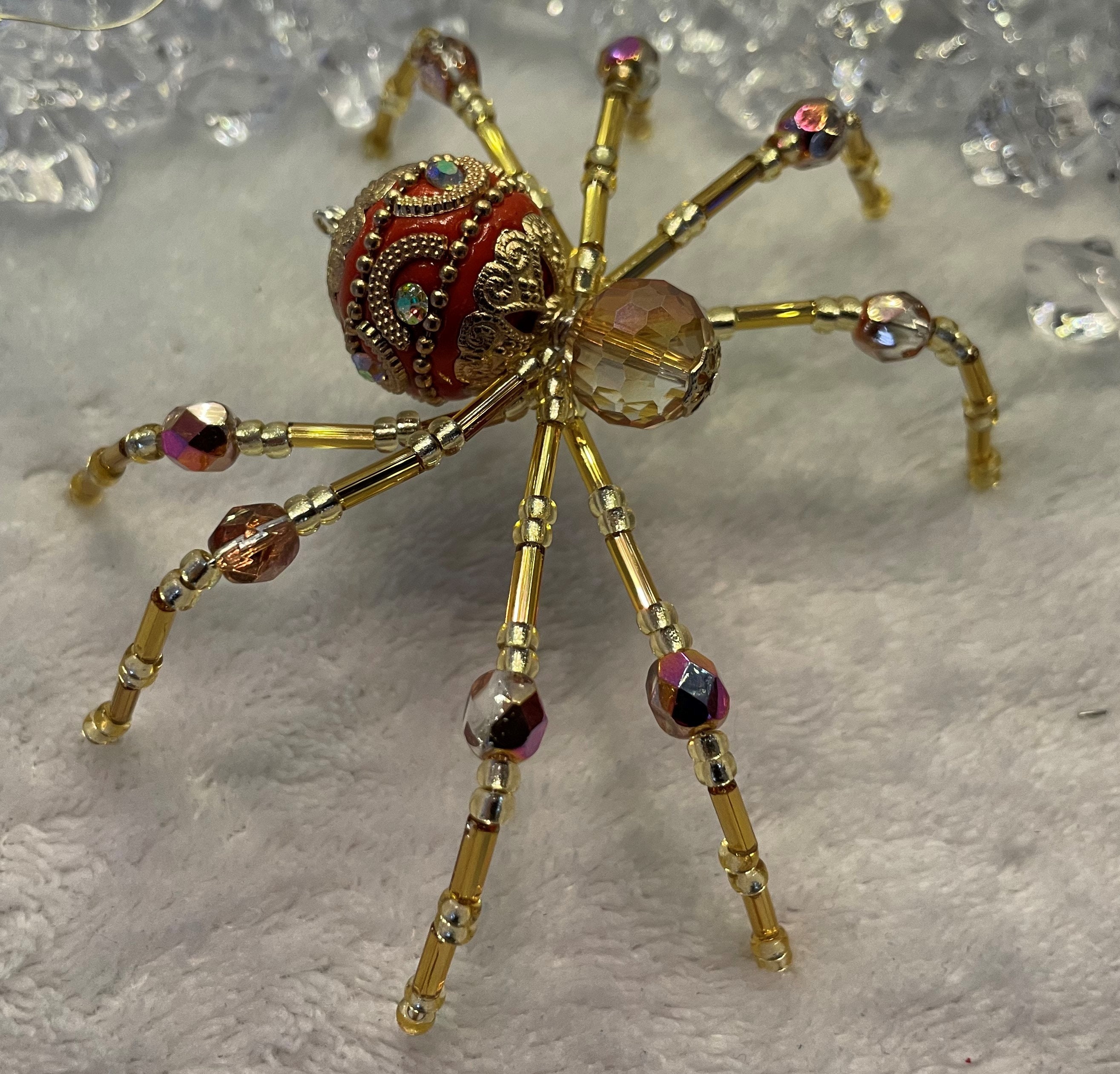 Christmas Spiders, Ornament, Spiderville, Beaded Spiders - Etsy