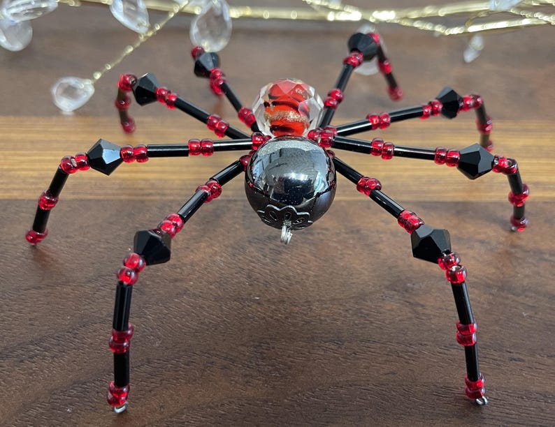 Christmas Spiders, Ornament, Spiderville, Beaded Spiders - Etsy