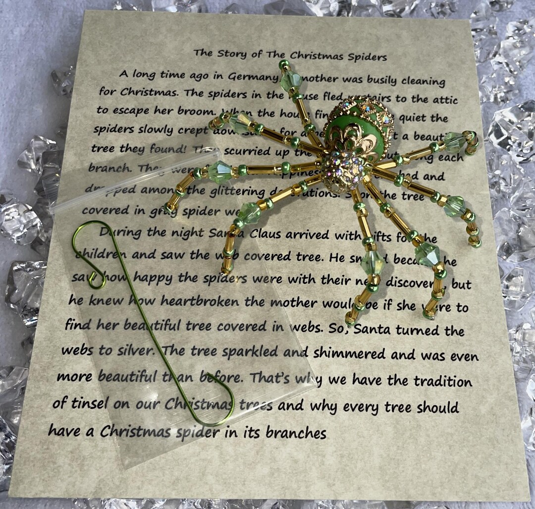 Christmas Spider, Ornament, Spiderville, Beaded Spider - Etsy