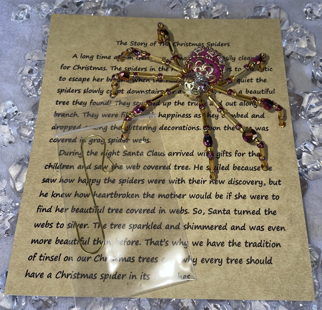 Christmas Spiders, Ornament, Spiderville, Beaded Spiders - Etsy