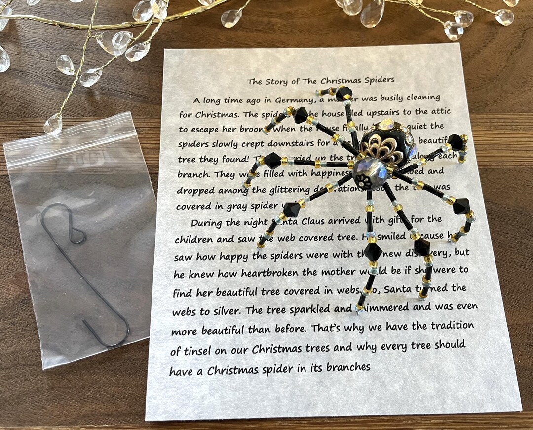Christmas Spider, Ornament, Spiderville, Beaded Spider - Etsy