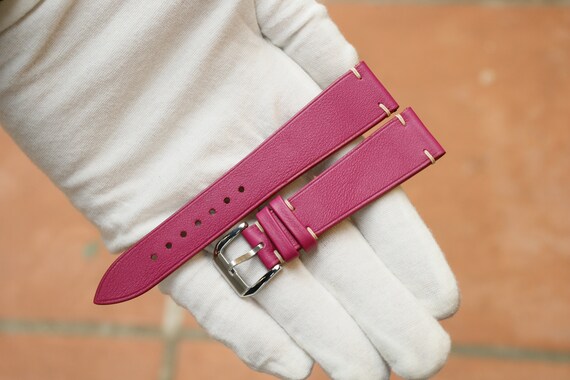Swift Pink Rose Leather Watch Strap - Etsy