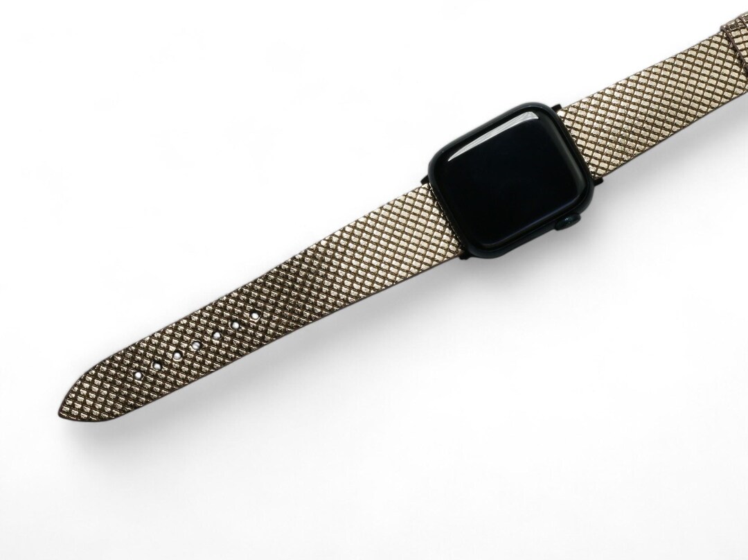 Apple Watch Strap in Cow Leather With Rose Gold -colored Metal ...