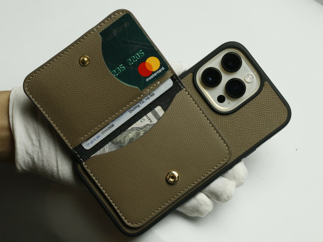 Phone Case Wallet iPhone Epsom Sardine Gray Tukey Leather - Etsy Australia