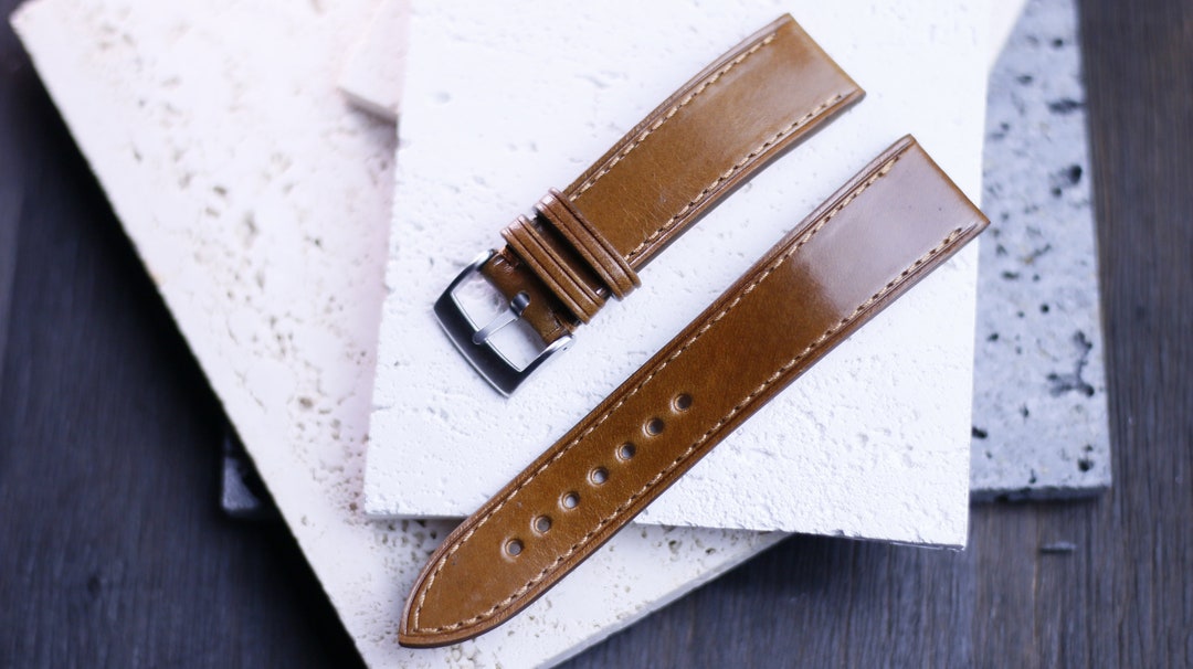 Handmade Tuscany Tan Slim Leather Watch Strap - TU3 - Etsy