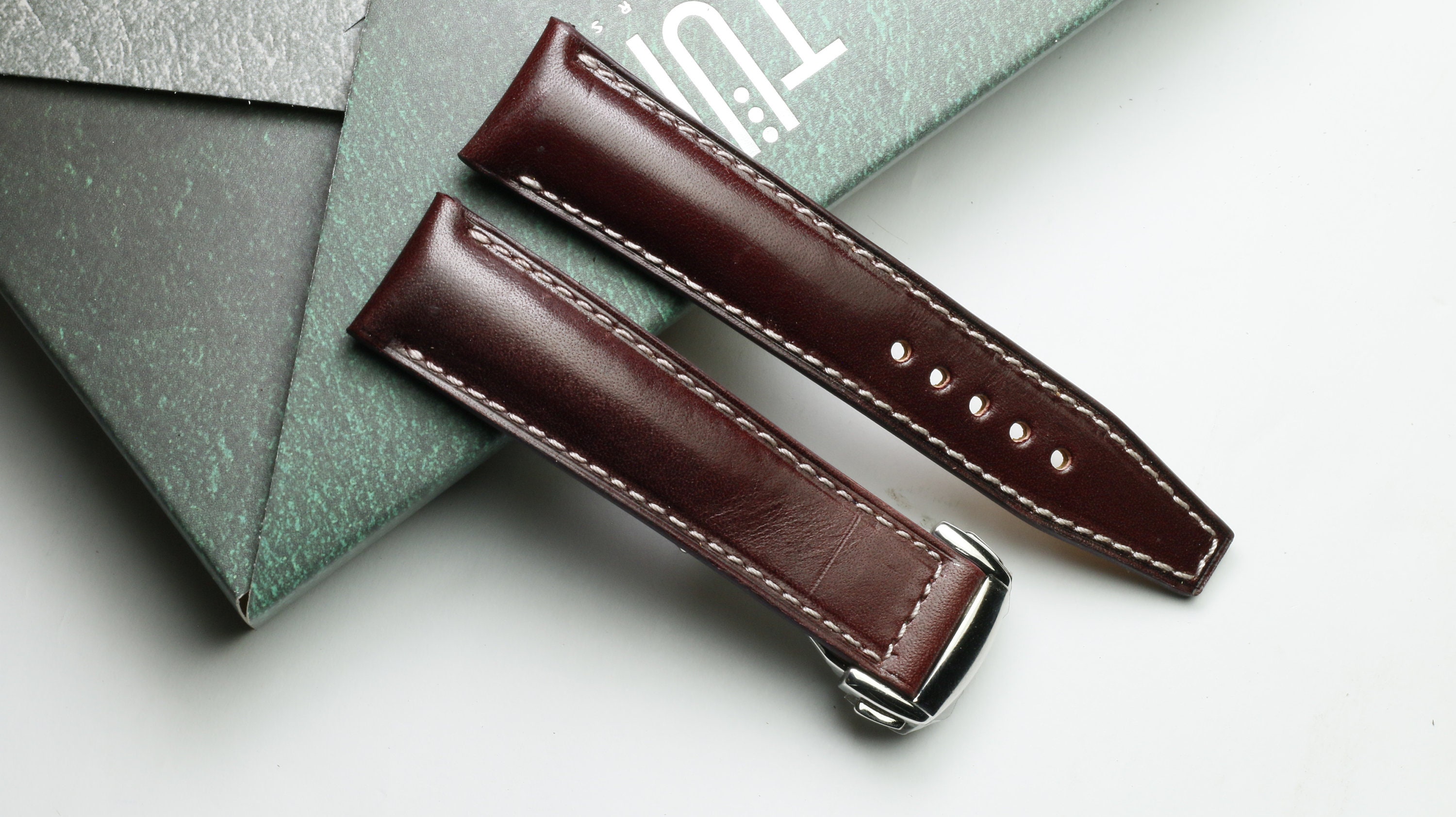 Handmade Tuscany Very Dark Brown Leather Padded Watch Strap, Fits Omega ...