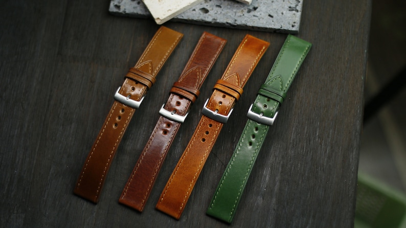Handmade Tuscany Conag Slim Leather Watch Strap, Custom Size - TU2 - Etsy