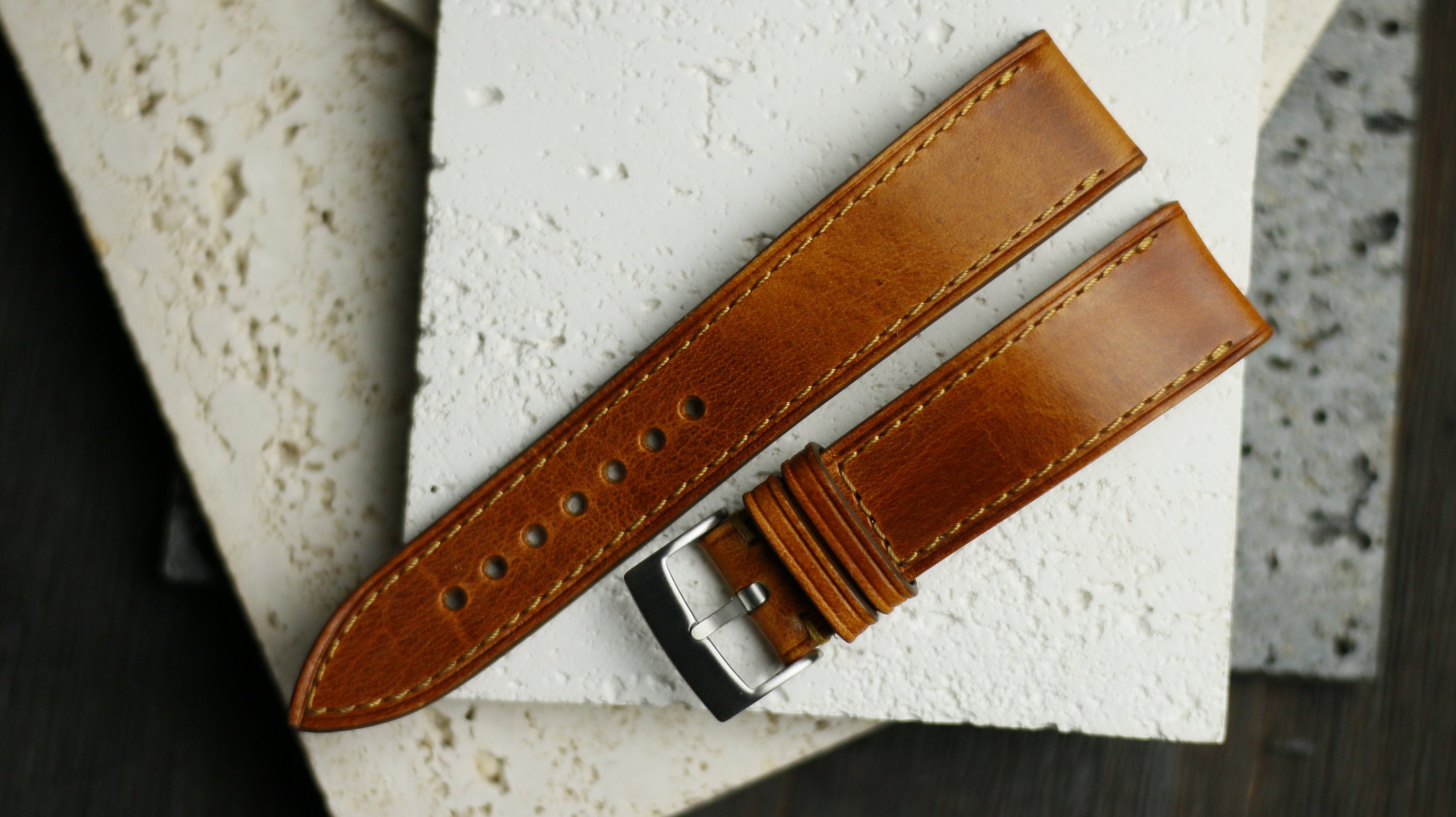 Handmade Tuscany Conag Slim Leather Watch Strap, Custom Size - TU2 - Etsy