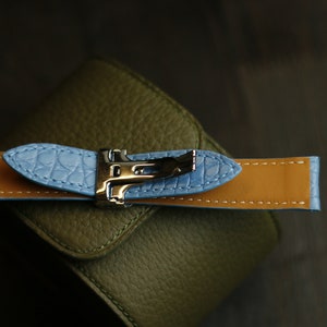 Sierra Blue Alligator Leather Cartier Watch Strap-cluon Cartier L1-SIERRA BLUE-V-S-M-N- - Etsy