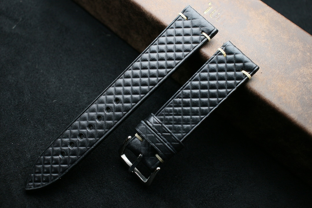 Handmade Vegtan Black Slim Watch Strap, Custom Size - VE1 - Etsy