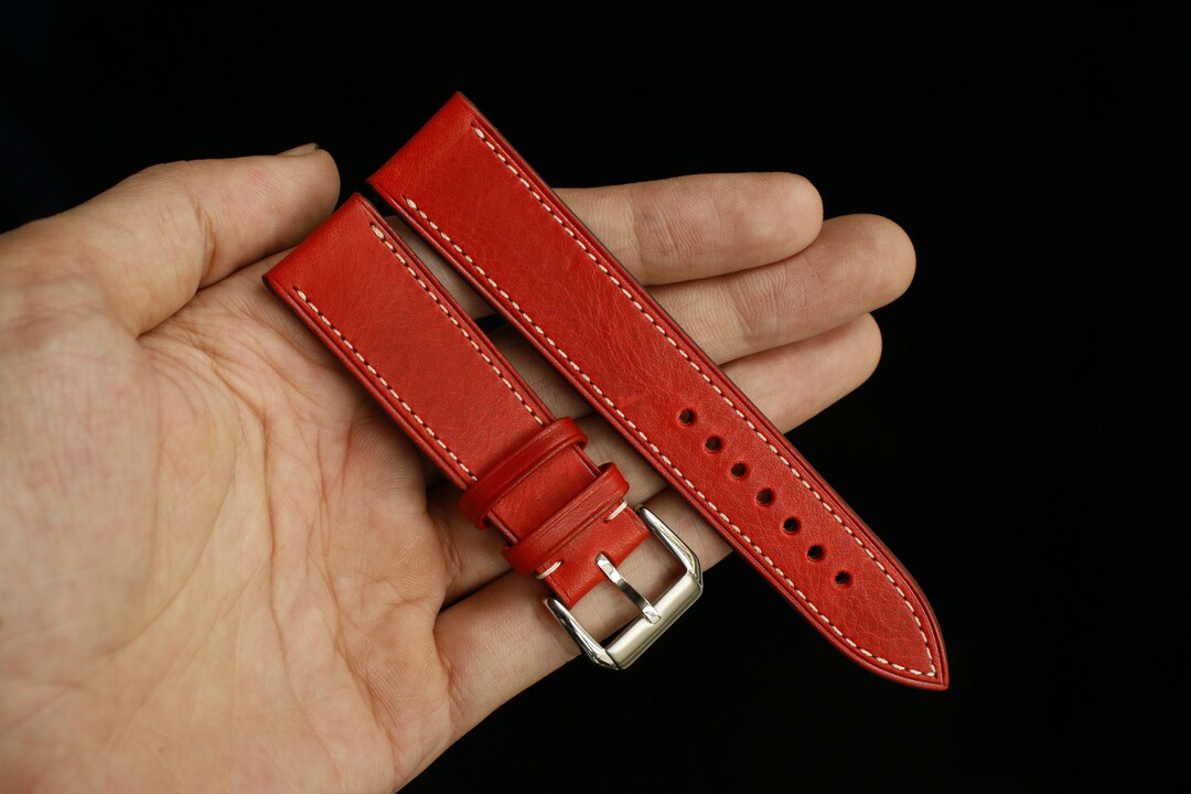 Hadnmade Waxy Papavero Slim Watch Strap, Custom Size - W5 - Etsy