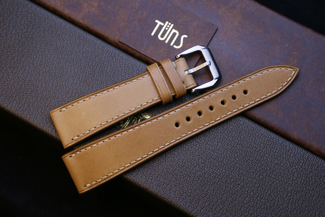 Handmade Butero Tan Slim Leather Watch Strap, Custom Size - BU9 - Etsy