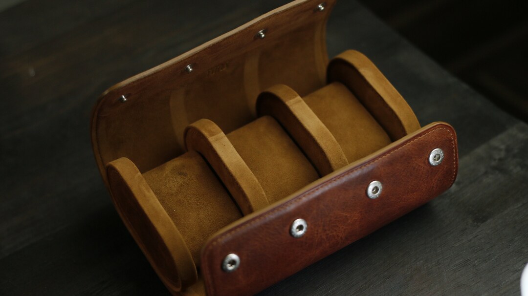 Chromepak Horween Syrup Brown Custom Watch Case, Travel Watch Box ...