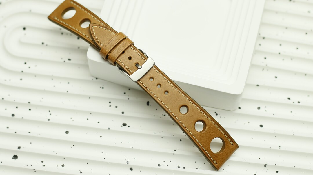 Handmade Rally Tan Brown Butero Slim Watch Strap, Custom Size - BR12 - Etsy