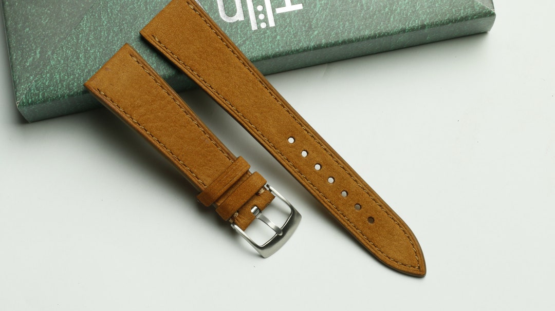 Nubuck Tan Brown Slim Watch Strap 24mm,22mm,21mm,20mm,19mm,18mm,16mm ...