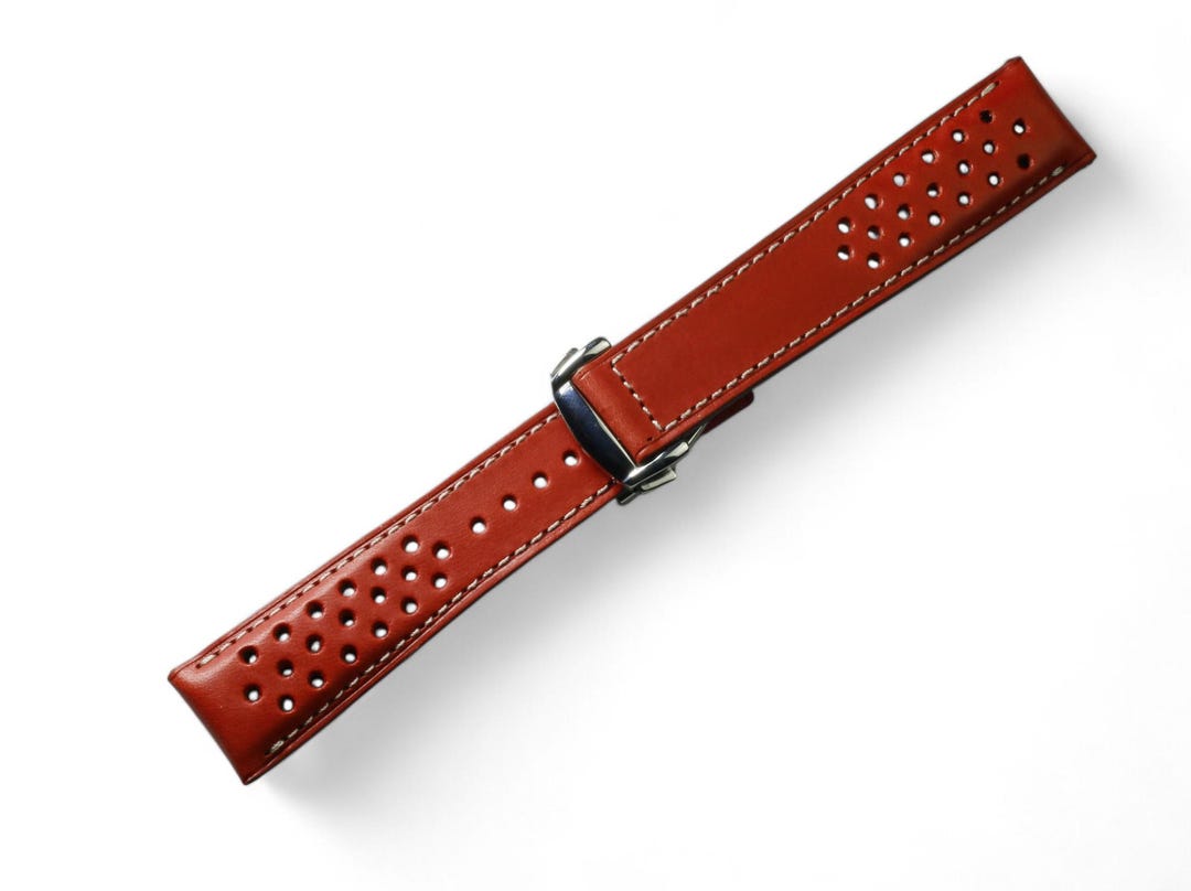 Rally Omega Butero Papavero Leather Padded Watch Strap-butero OMEGA ...