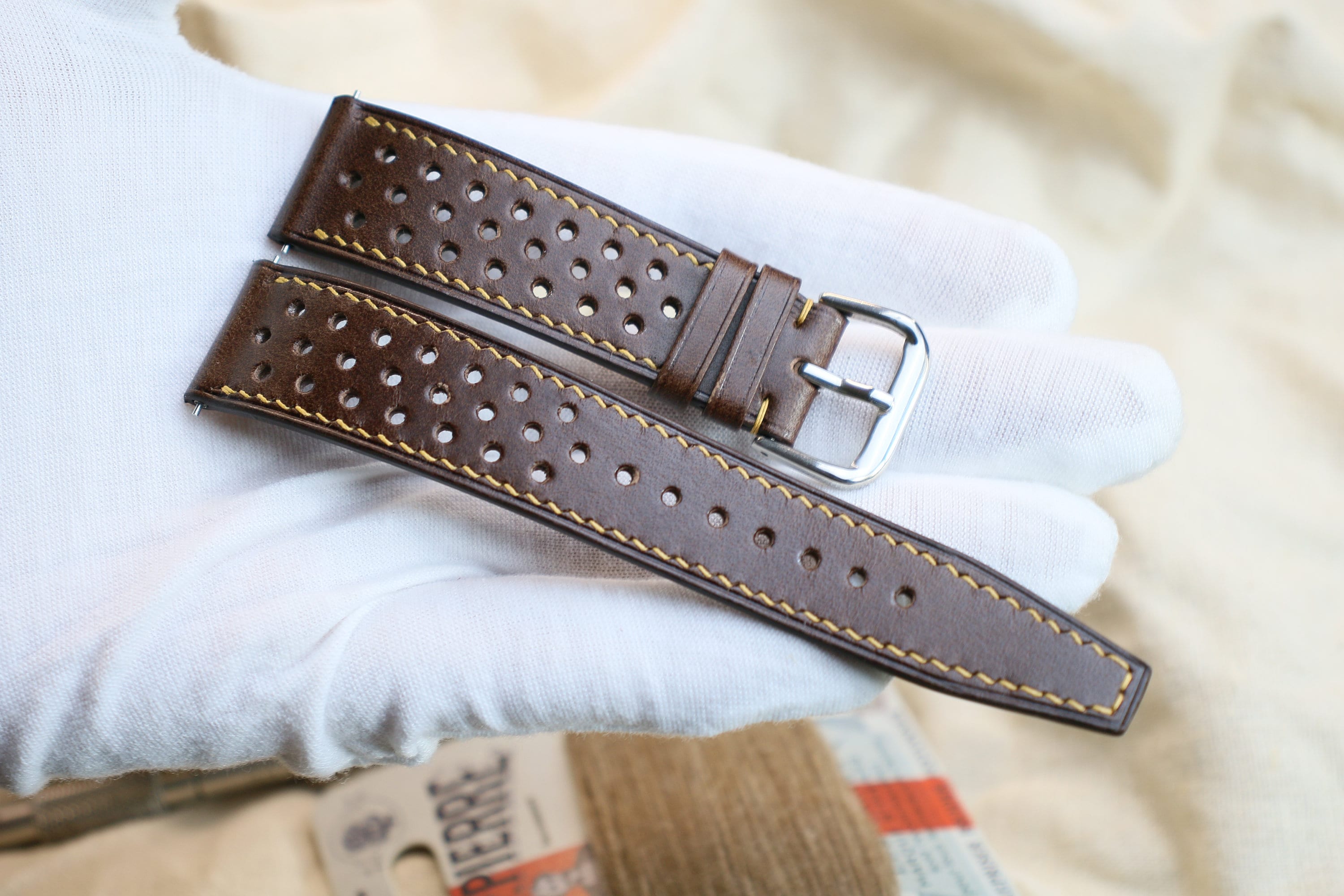 Butero Brown Rally Leather Watch Strap - Etsy