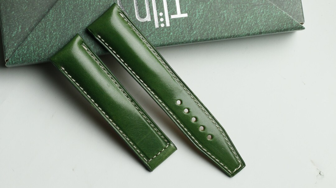 Omega Tuscany Green Leather Padded Watch Strap-tucany Omega-green-fe-k ...