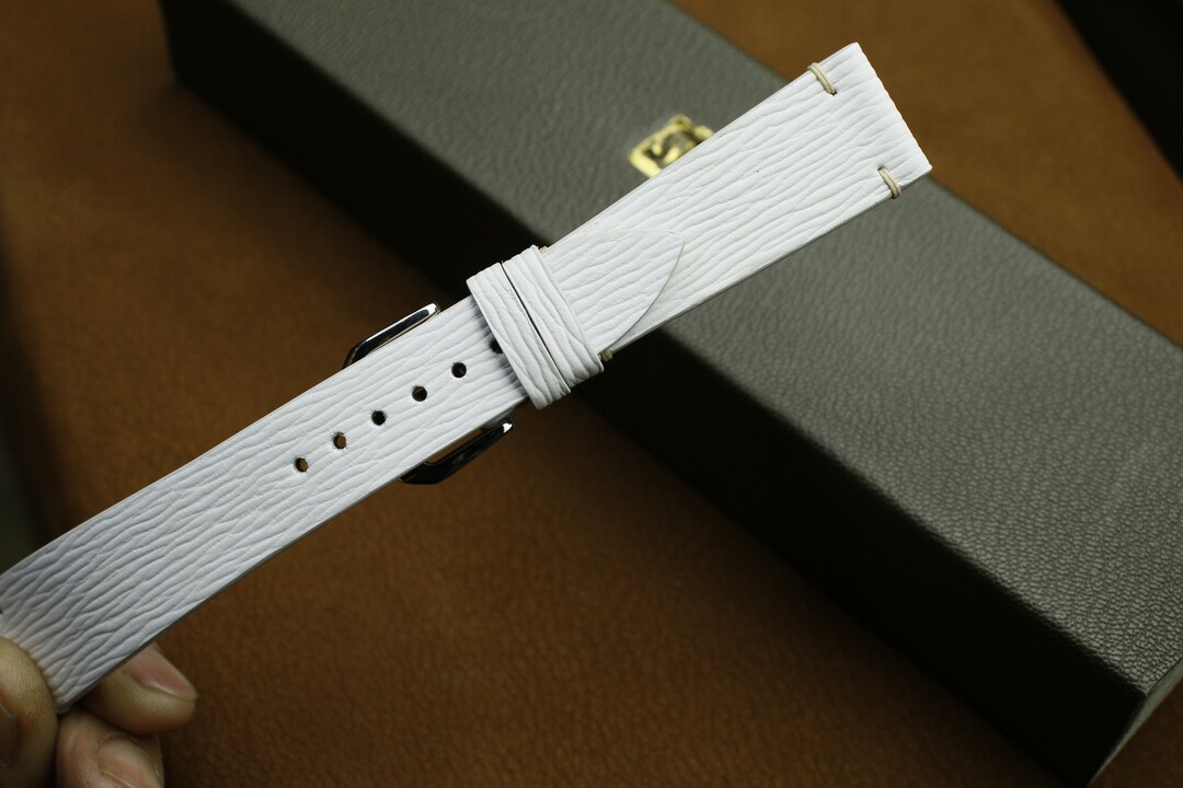 Epi White Leather Slim Watch Strap 24mm,22mm,21mm,20mm,19mm,18mm,16mm ...