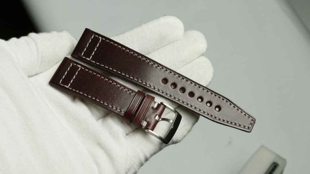 Tuscany Dark Brown Leather Slim Watch Strap Slim 24mm ,22mm,21mm,20mm ...
