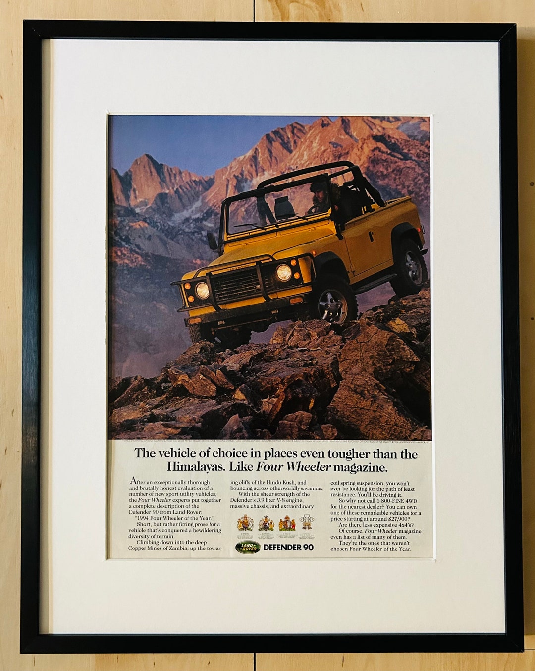 Framed 1994 Land Rover Defender 90 Original Print Magazine Advert - Etsy