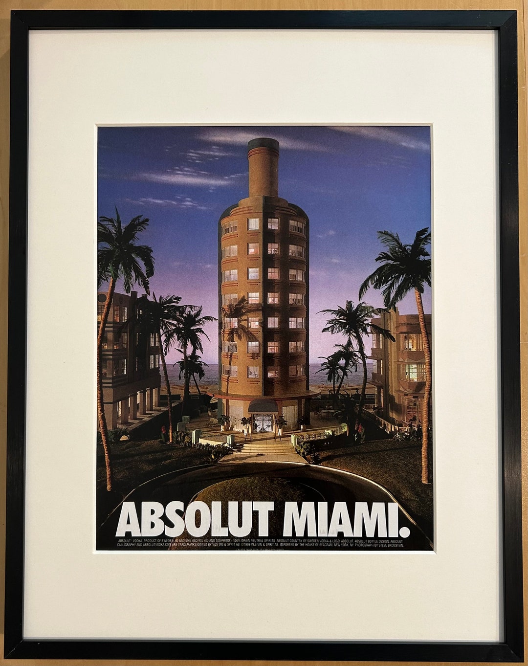 Framed Original 1999 "absolut Miami" Vintage Print Advertisement - Etsy