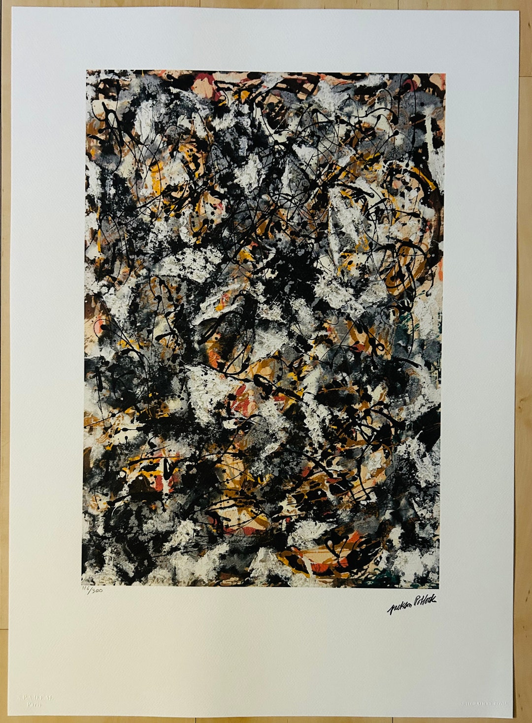 Jackson Pollock (after) "untitled" Limited Edition off Set Lithograph ...