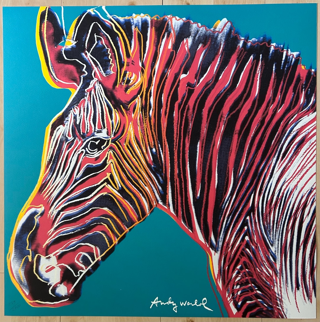 Andy Warhol "grevy's Zebra, 1983" CMOA 24" X 24" Limited Edition off ...