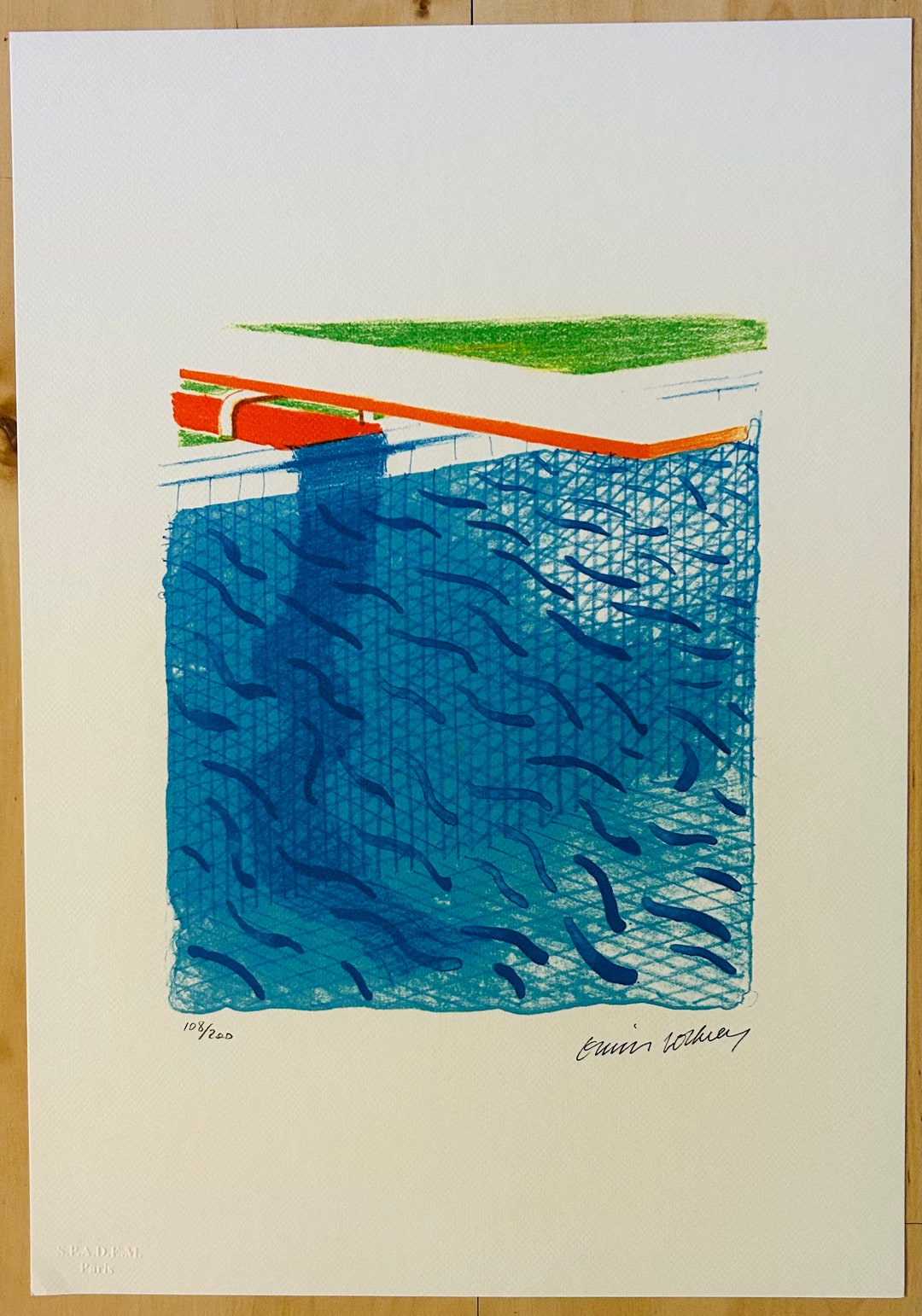 David Hockney 'pool Made With Paper' Offset Lithograph, Limited Edition ...