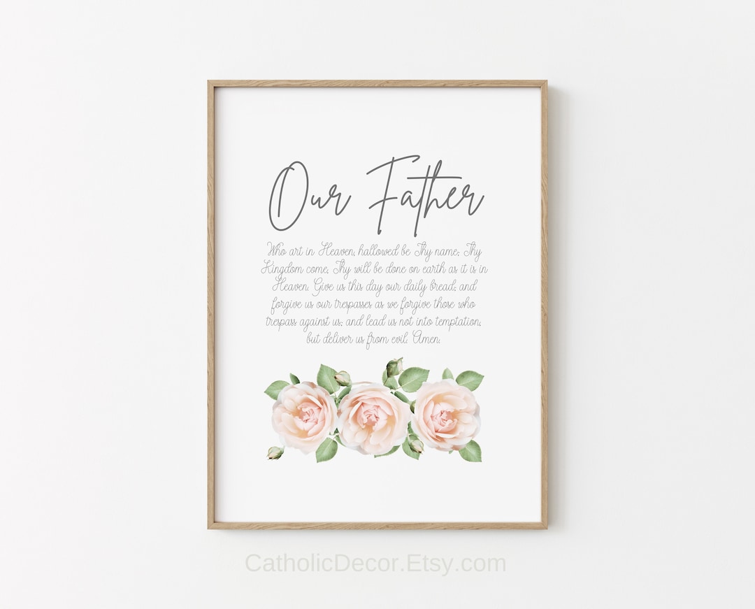 Printable Our Father Prayer Catholic Home Decor Digital Print - Etsy
