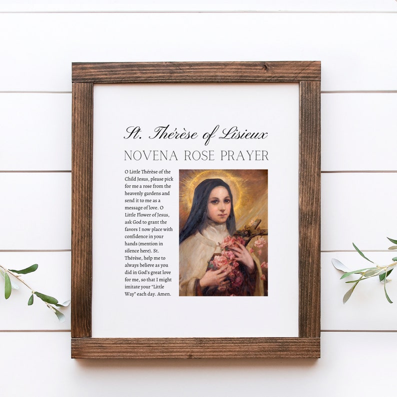 Printable St. Thérèse of Lisieux Novena Rose Prayer 8” X 10” Image ...