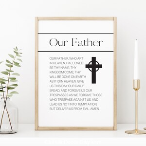 Our Father Printable Prayer Digital Download Catholic Wall - Etsy