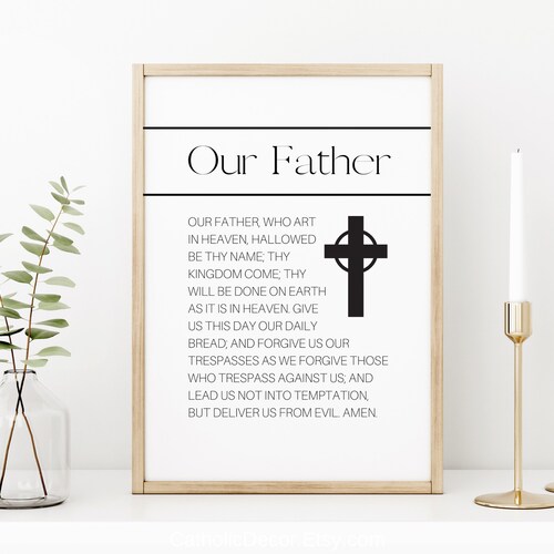 Our Father Printable Prayer Digital Download Catholic Wall - Etsy