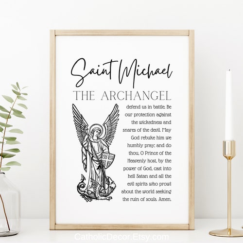 St. Michael the Archangel Printable Prayer Poster Wall Art - Etsy