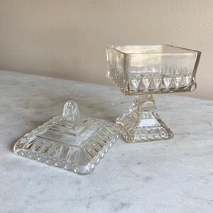 Vintage Cut Glass Pedestal Box With Lid - Etsy