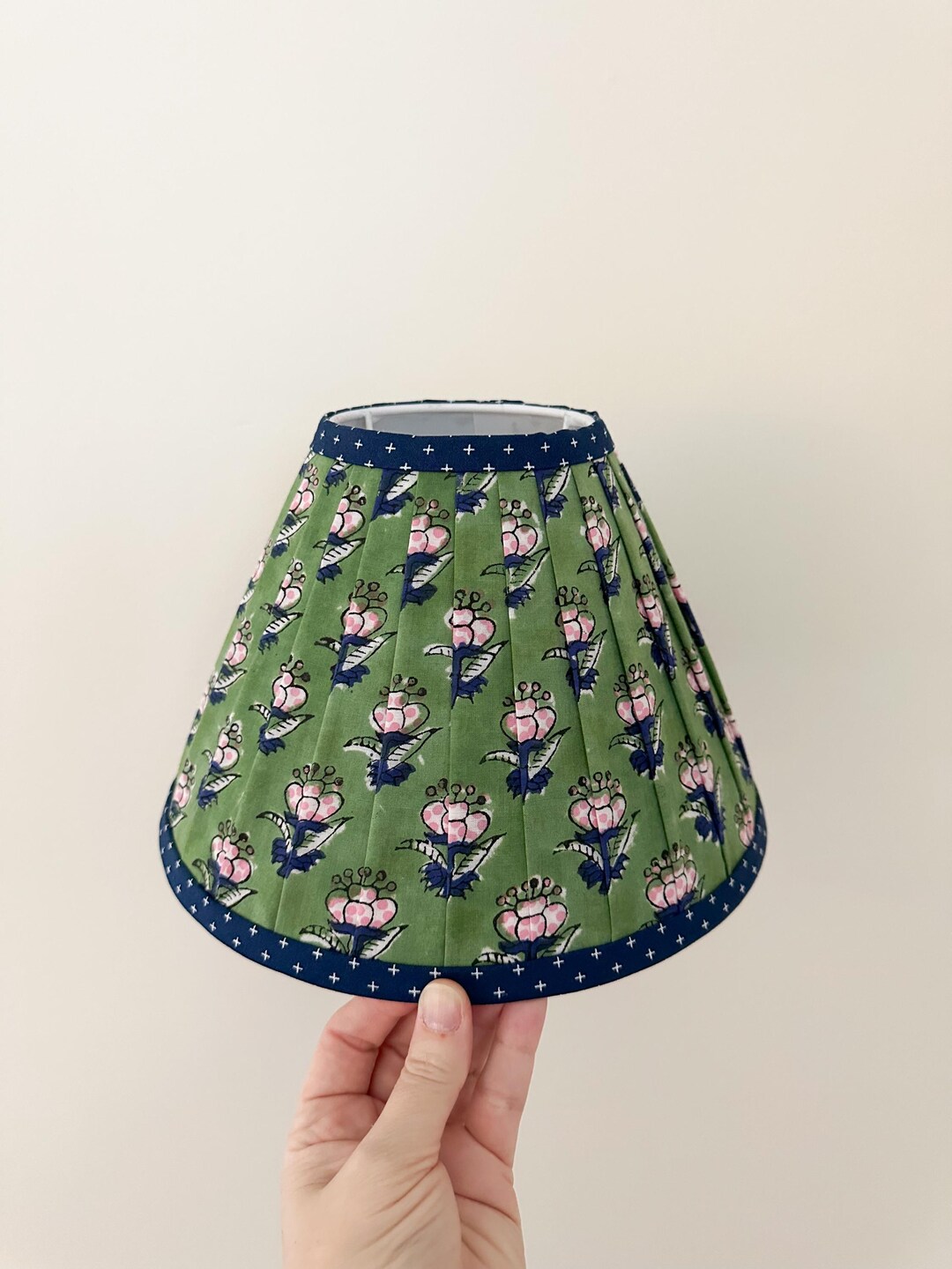 Pleated Lampshade | Block Print Fabric - Etsy