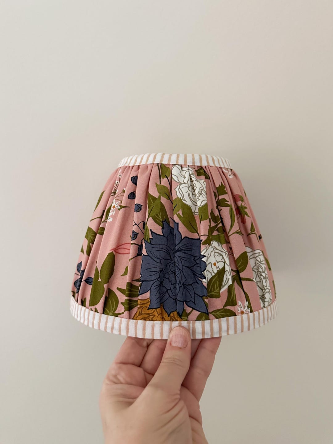 Gathered Lampshade | Block Print Fabric - Etsy