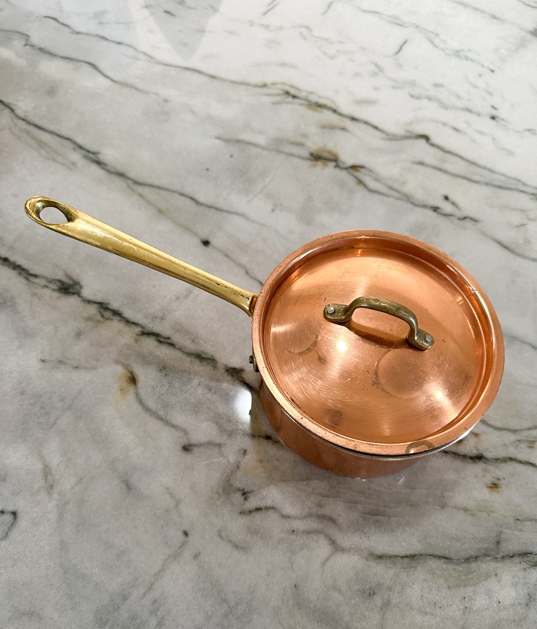 Small Vintage Copper Sauce Pot With Lid - Etsy