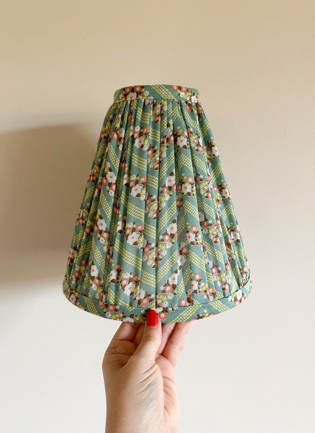 Handmade Gathered Lampshade Block Print Fabric - Etsy
