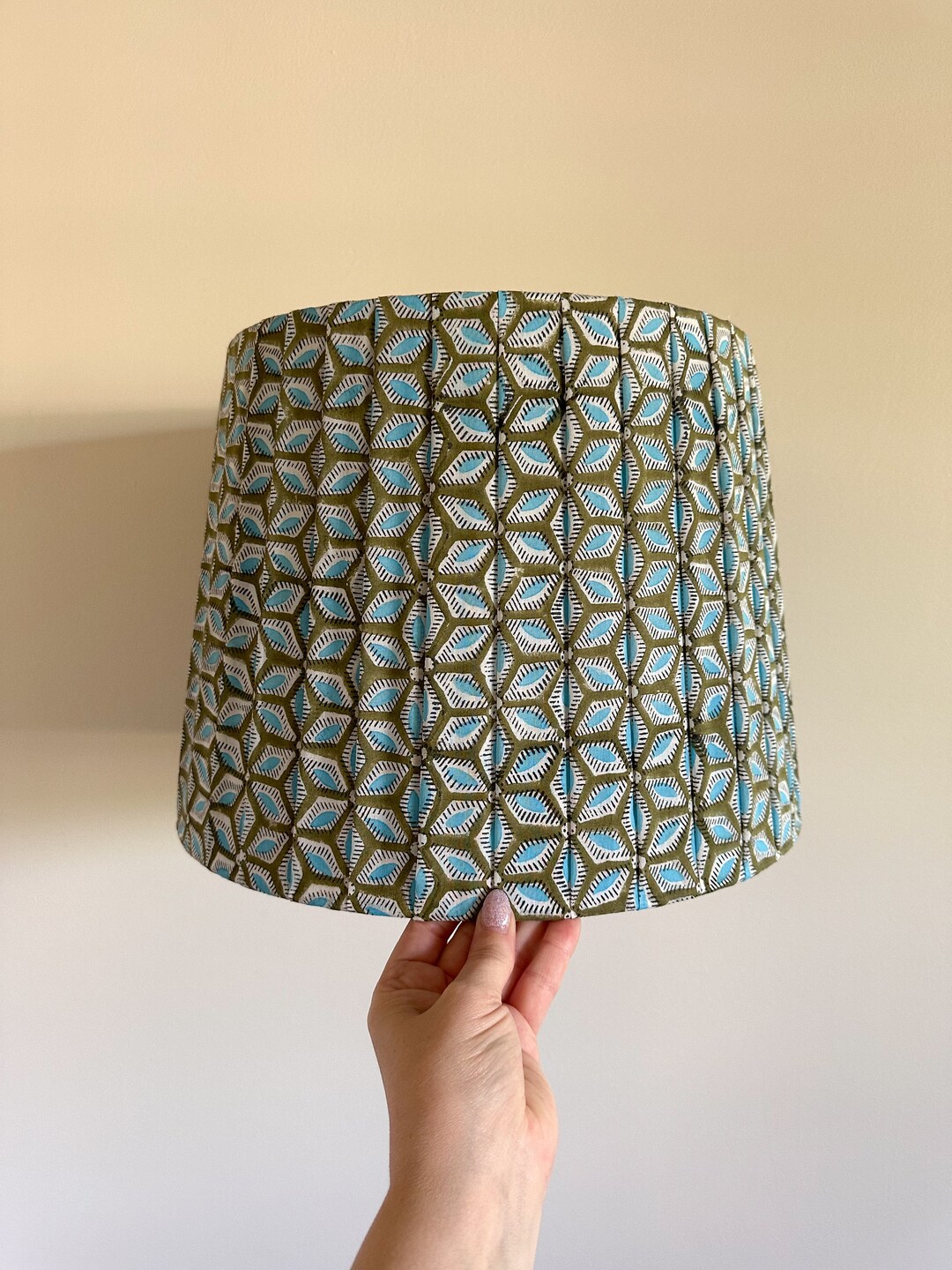 Pleated Lampshade | Block Print Fabric - Etsy