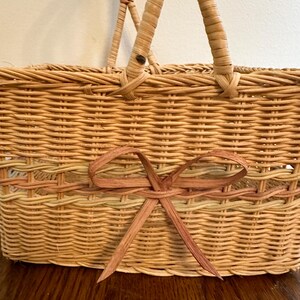 Vintage Wicker Basket | Utensil Caddy - Etsy