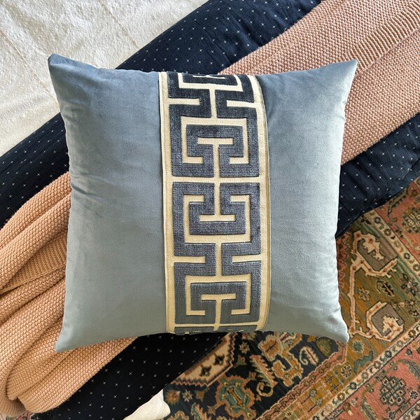 Greek Key Pillow - Etsy