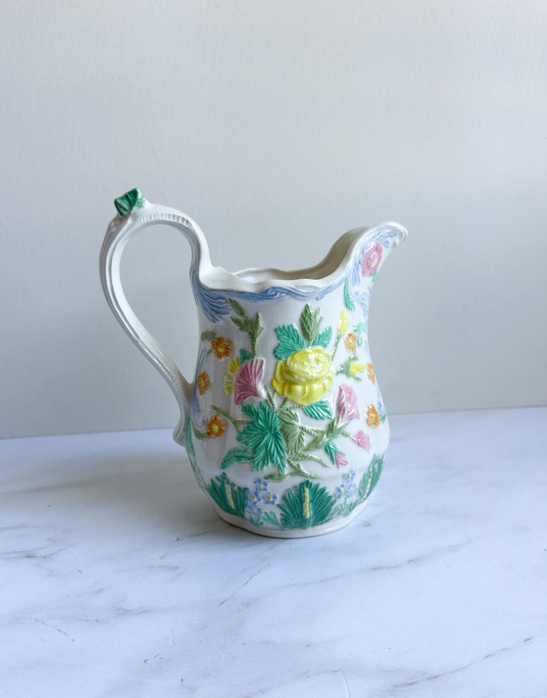 Vintage Hand Painted Pitcher - Etsy